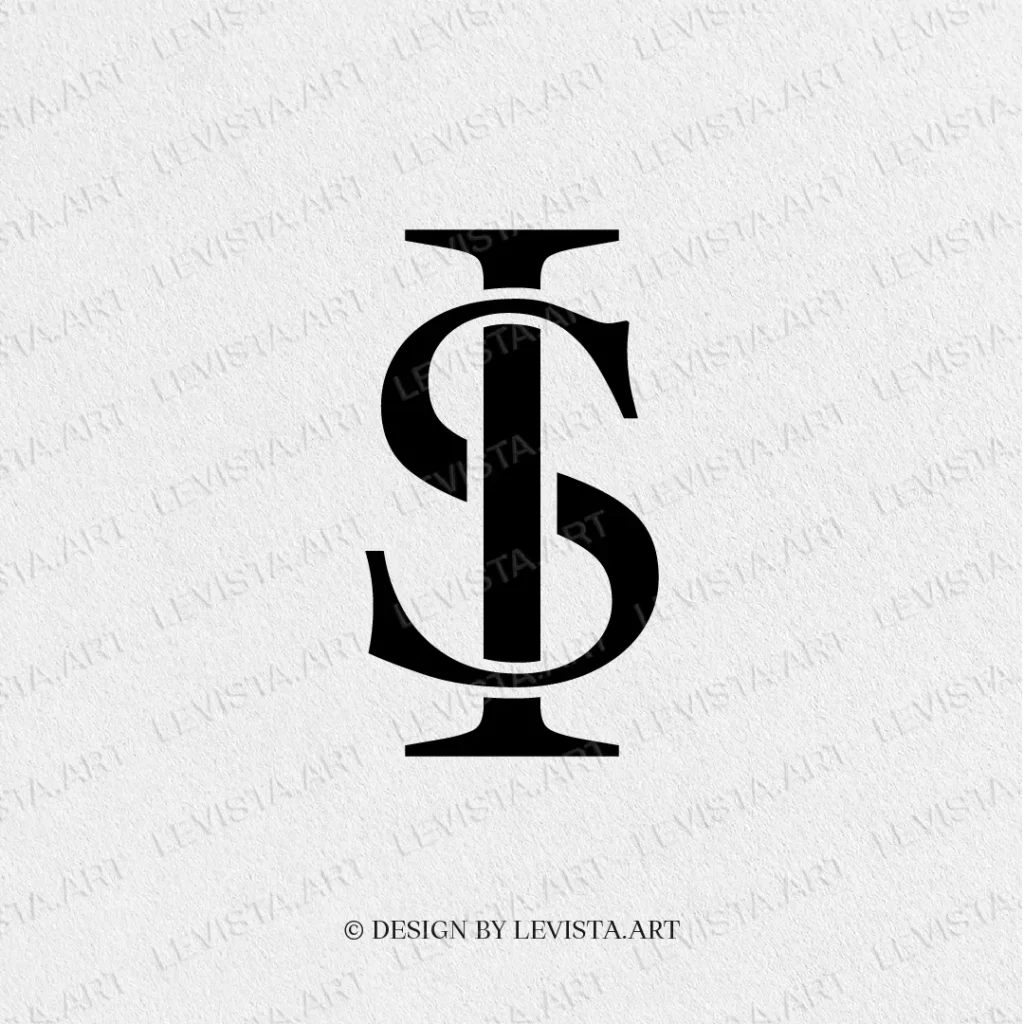 Minimalist IS & SI Monogram Logo | Instant Download