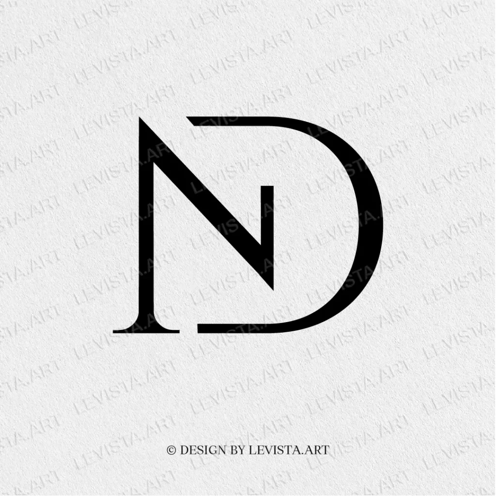 Minimalist ND Monogram & Letter Logo | Instant Download