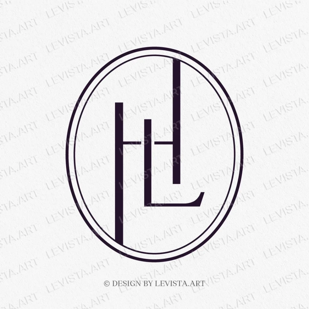 Minimalist LH Monogram & HL Letter Logo | Instant Download