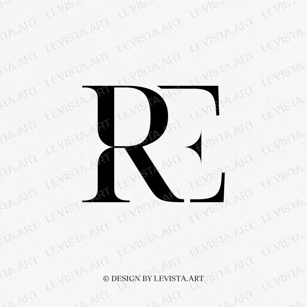 Refined RE Monogram & Letter Logo | Instant Download