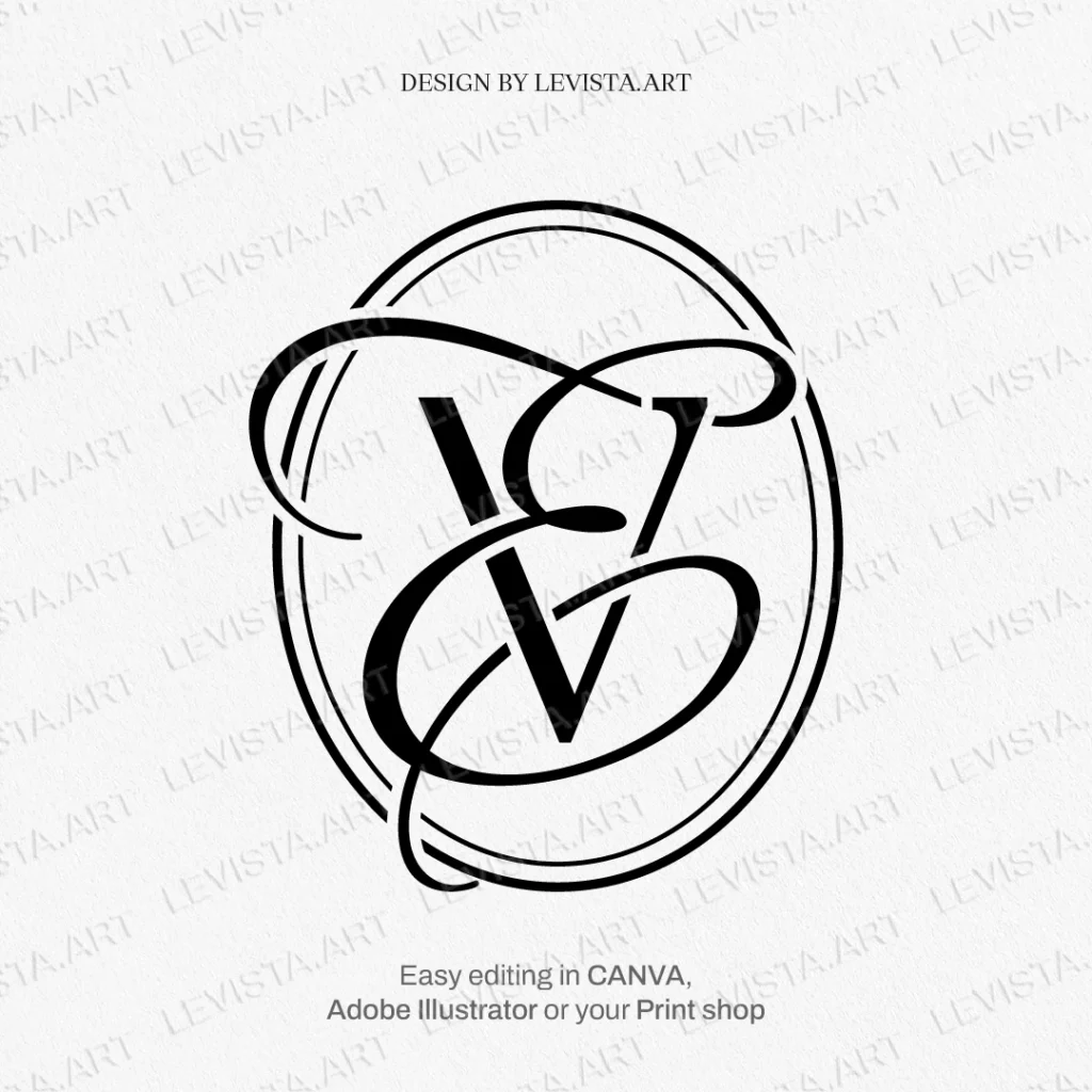 EV/VE Elegant Monogram for Weddings and Initials Logo Design