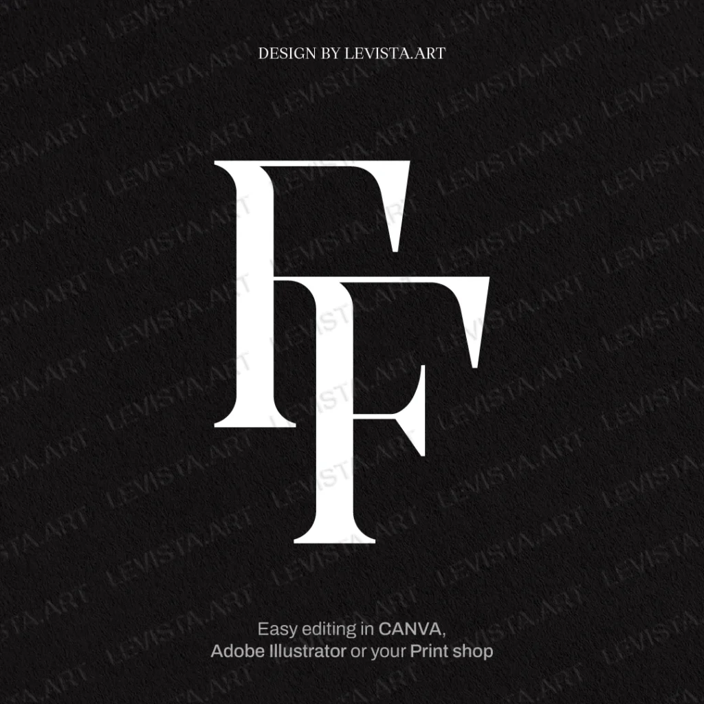 Minimalist FF Monogram & Letter Logo | Instant Download