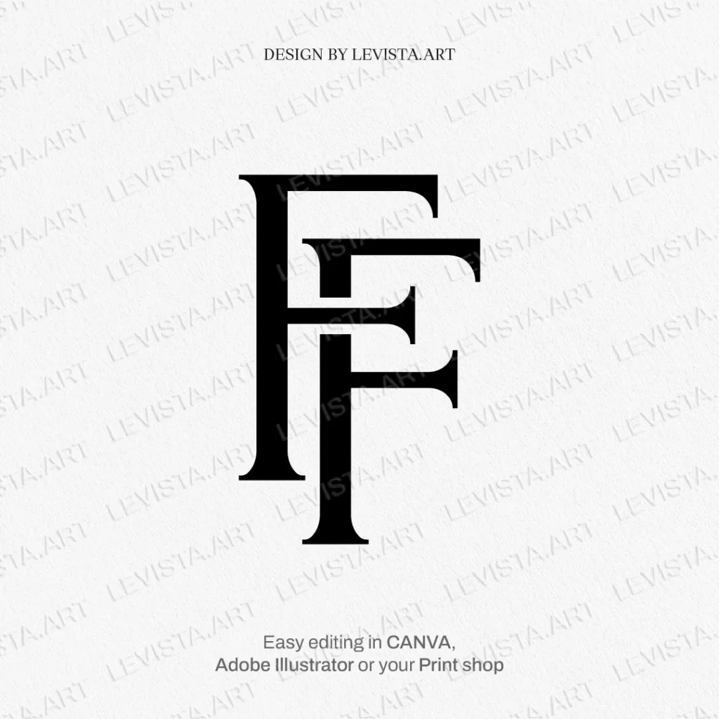 Minimalist FF Monogram & Initials Logo | Instant Download