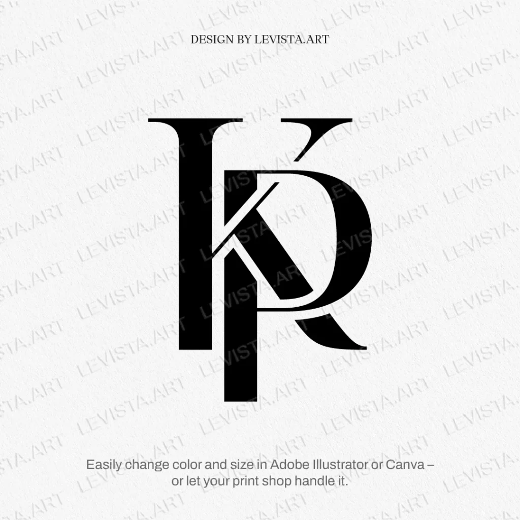 Modern KP Monogram & PK Letter Logo | Instant Download