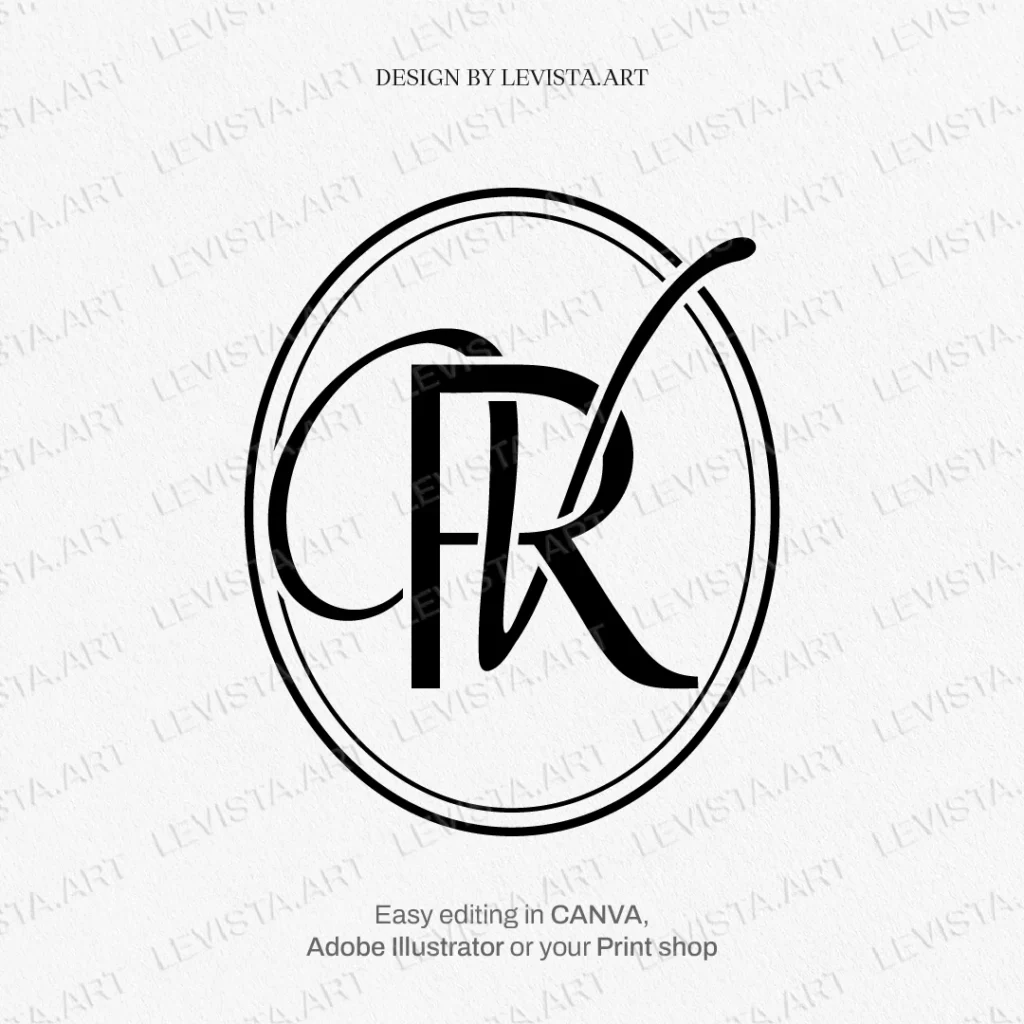 Elegant VR Initials Logo & RV Monogram | Instant Download