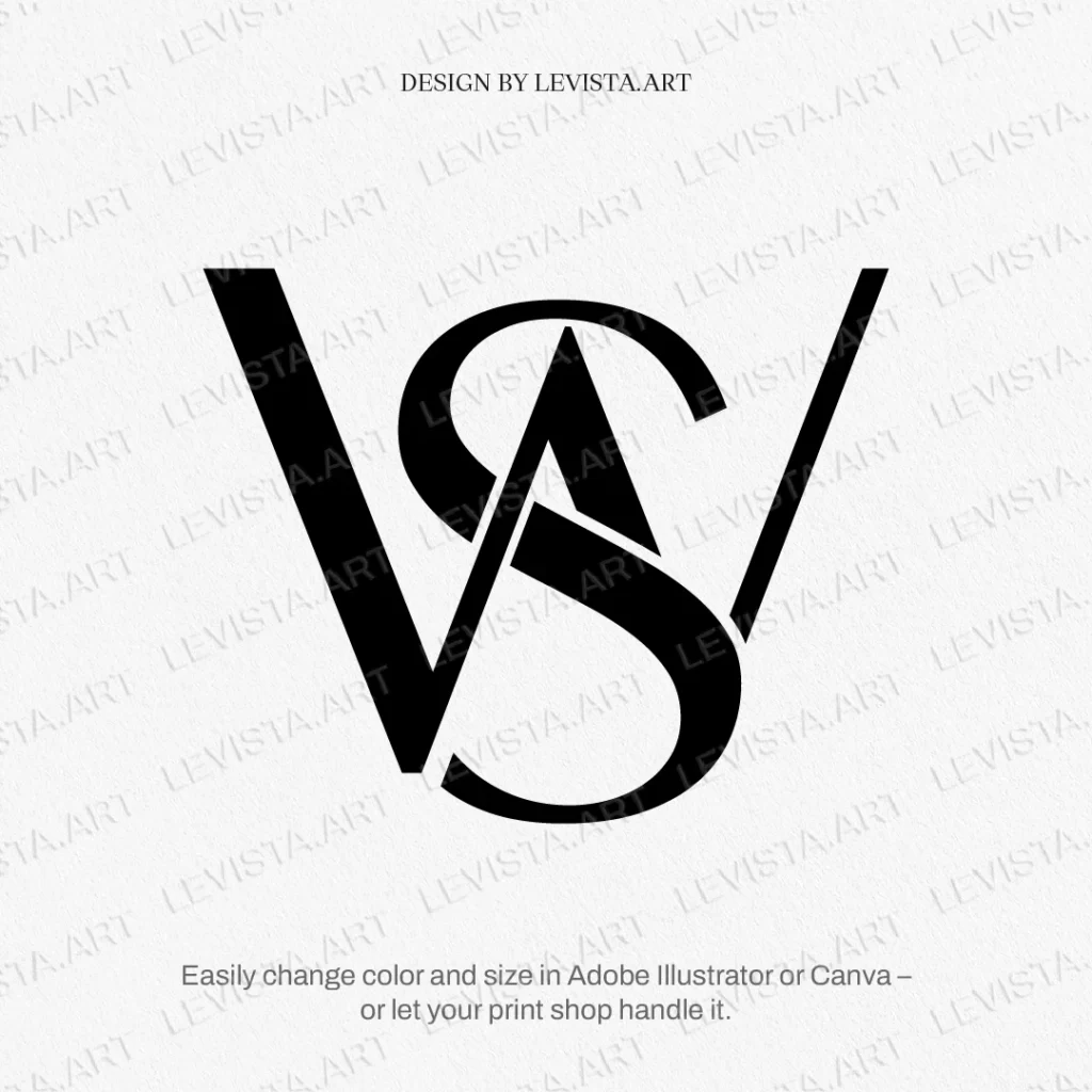 Minimalist WS Letter Logo & SW Monogram | Instant Download
