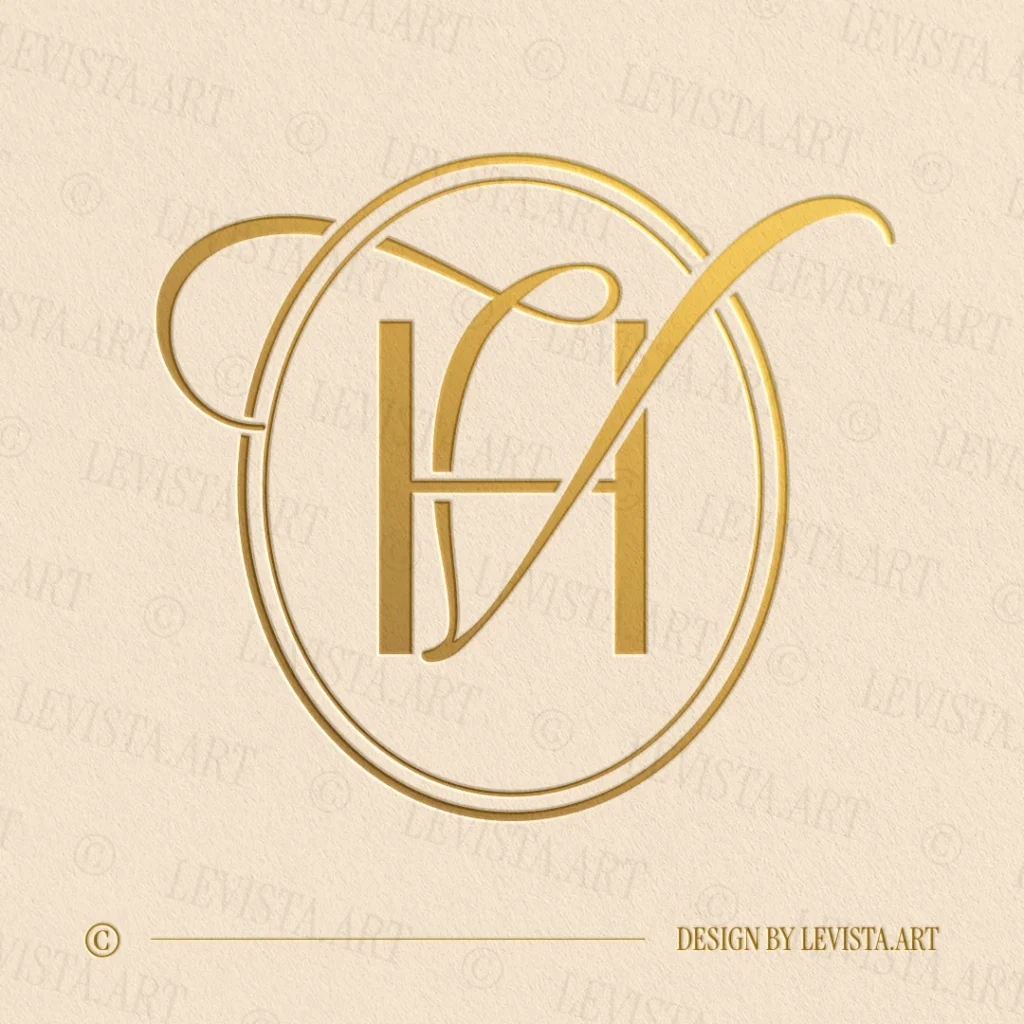 Elegant HV & VH Monogram Logo | Instant Download