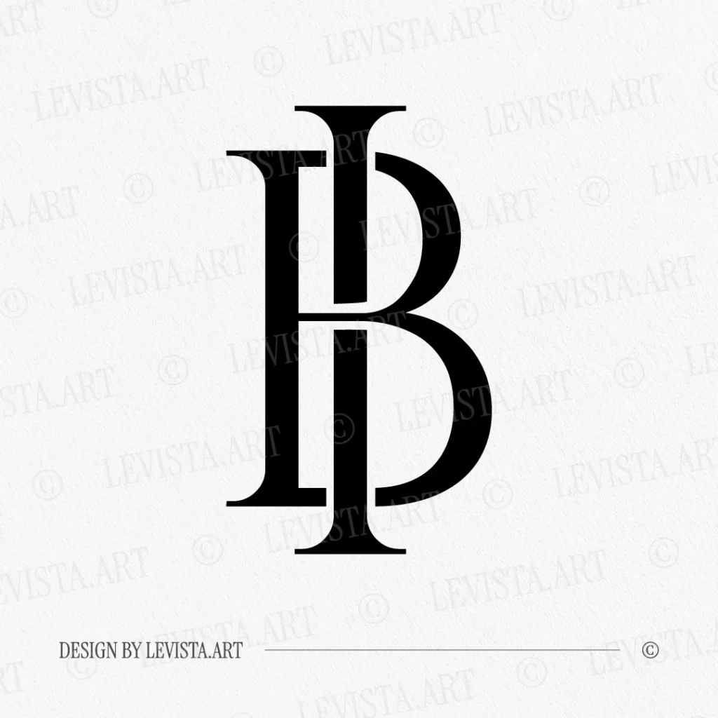 Minimalist BI & IB Monogram | Letter Logo | Instant Download